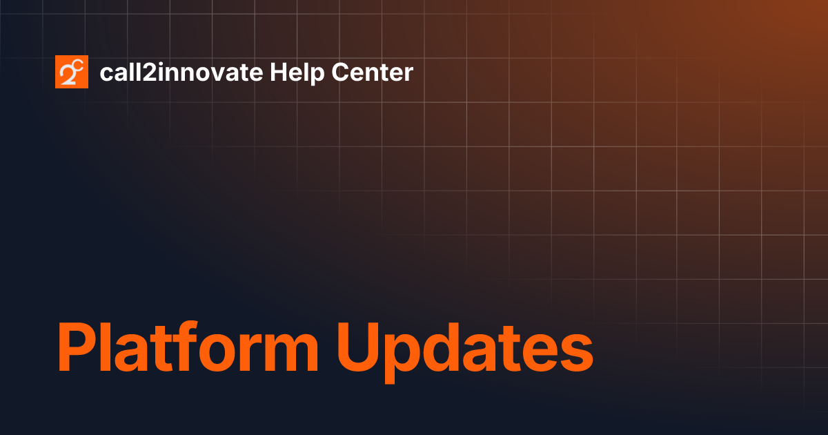 Platform Updates | call2innovate Help Center