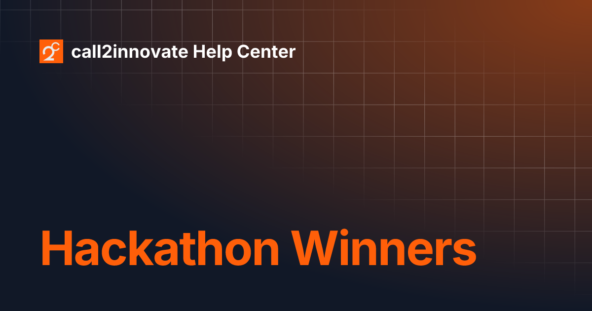 Hackathon Winners | call2innovate Help Center