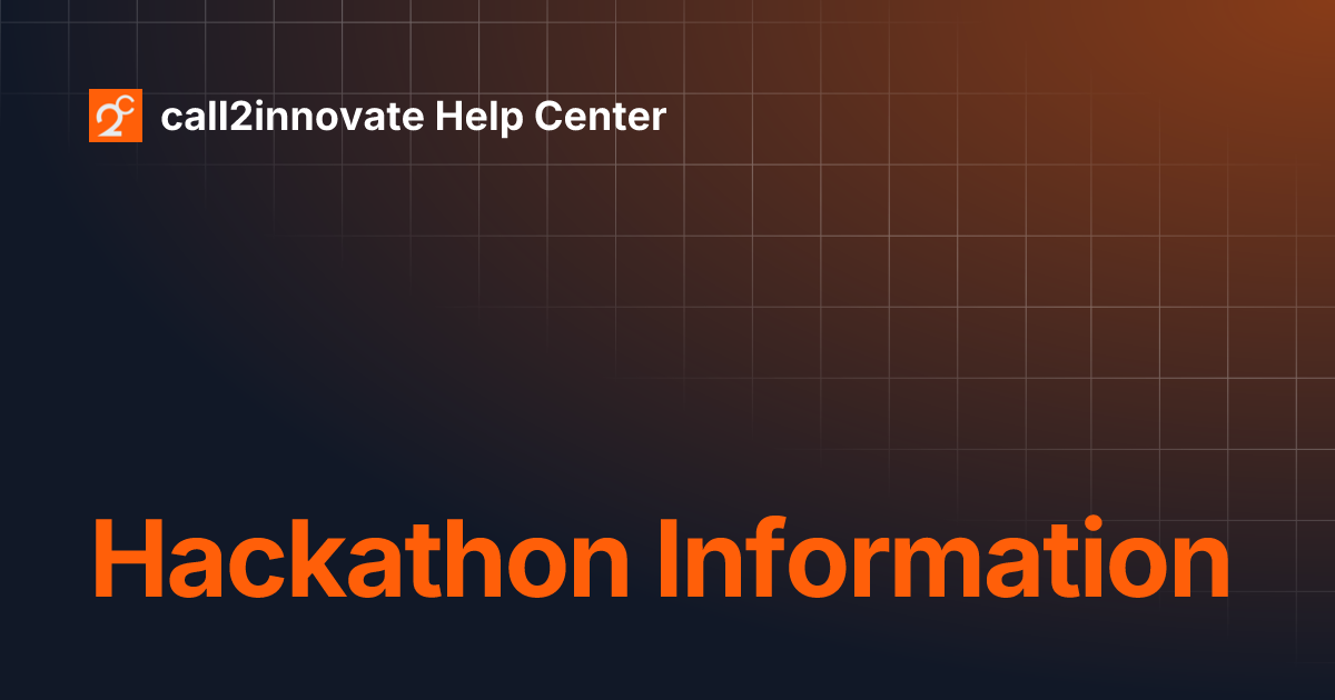 Hackathon Information | call2innovate Help Center