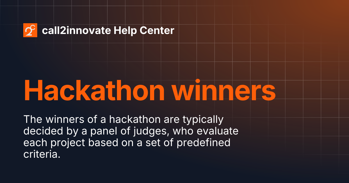 Hackathon winners | call2innovate Help Center
